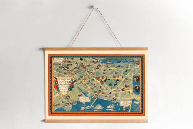 Map Of Salem, Massachusetts Framed Canvas Print- Wall Art Prints- Art ...