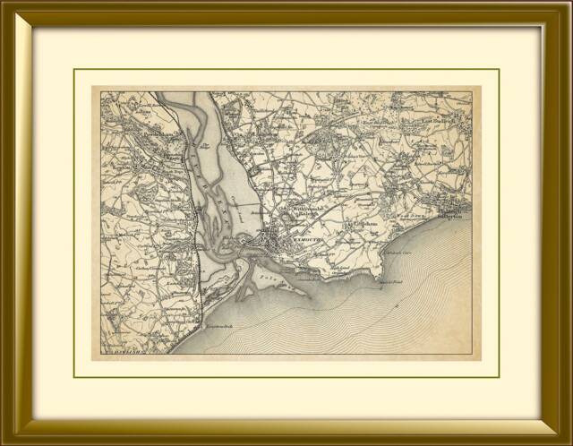 Old Map Of The Environs Exmouth, Devon - 1898 by Etsy | ufurnish.com