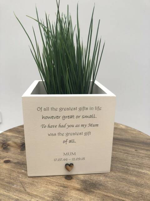 Memorial Mum Mam Mom Mummy Flower/Plant Pot Personalised Bereavement in ...