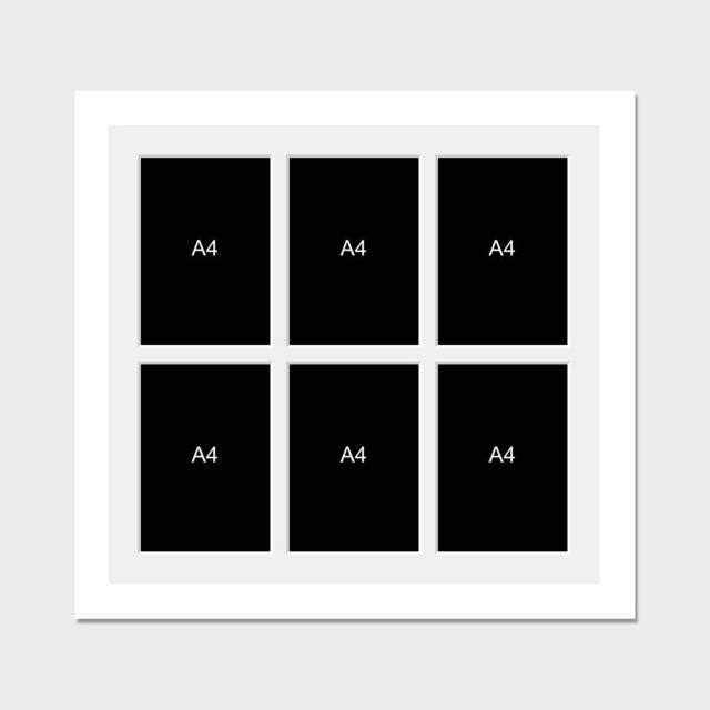 Multi Photo Frame - Holds 6 A4 Certificates/Photos in A 33mm White by ...