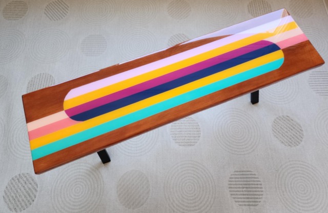 Colorful Handmade Unique Modern Unusual Resin Bench, Entryway Indoor ...