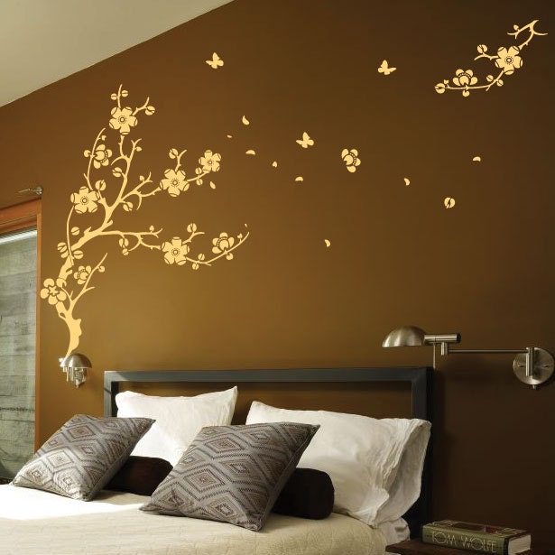 Vine Flower Butterfly Tree Wall Art Stickers Decals by Etsy | ufurnish.com