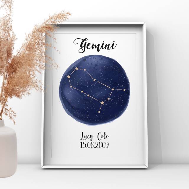 Gemini Constellation Star Map, Astrology, Stars, Sign, Celestial, Moon ...