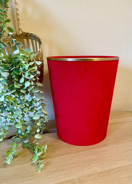 Venetian Velvet Ruby Red Waste Paper Bin By Berry & Grouse - Office ...