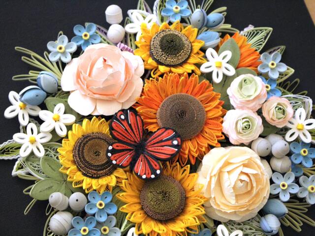 Original 3D Paper Quilling Artwork - Botanical Shadow Box Wall Art 1st ...