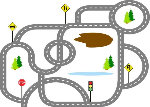 Kids Wall Decals - Race Track Decal - Wall Vinyl Trees, Street Signs by ...