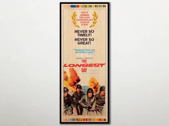 The Longest Day Wood Poster, Premium Cinema Movie Poster Printed On For ...
