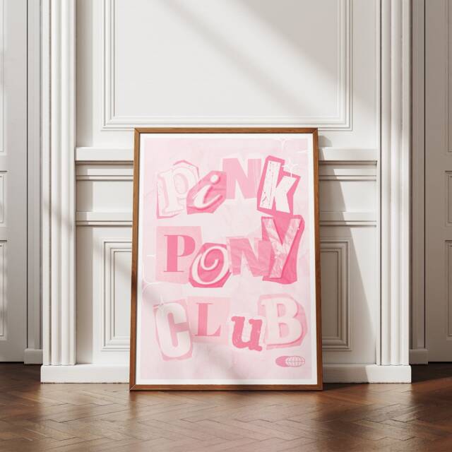 Pink Pony Club - Cut Outs Poster Lyric-Inspired Wall Art, Music Poster ...