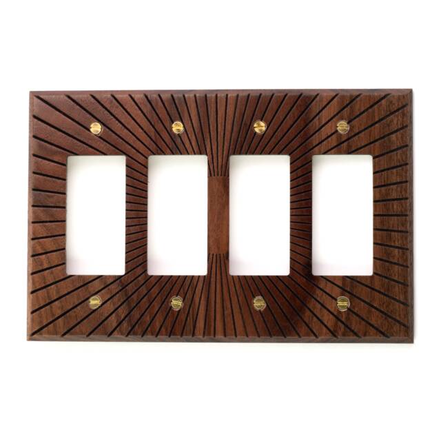 Customizable Walnut Light Switch Plate Cover For Wall Art Natural Wood ...
