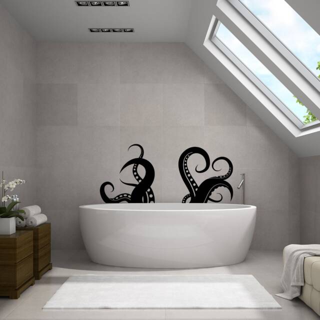 Octopus Tentacles Vinyl Wall Art Sticker - Bathroom Ocean Sea Creature ...