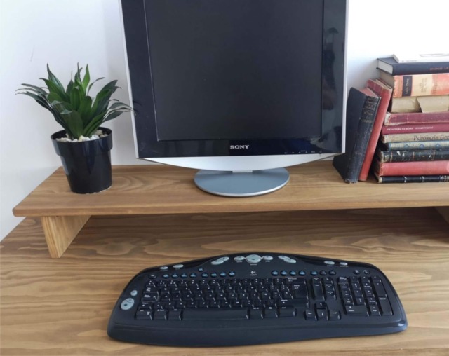 Handmade Pine Wood Monitor Stand Desk Shelf Riser by Etsy | ufurnish.com