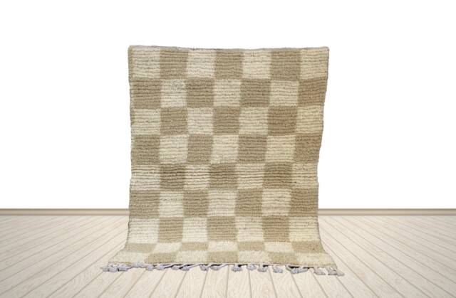 Custom Checkered Area Rug, Checkerboard Moroccan Rugs, Berber Woven Rug ...