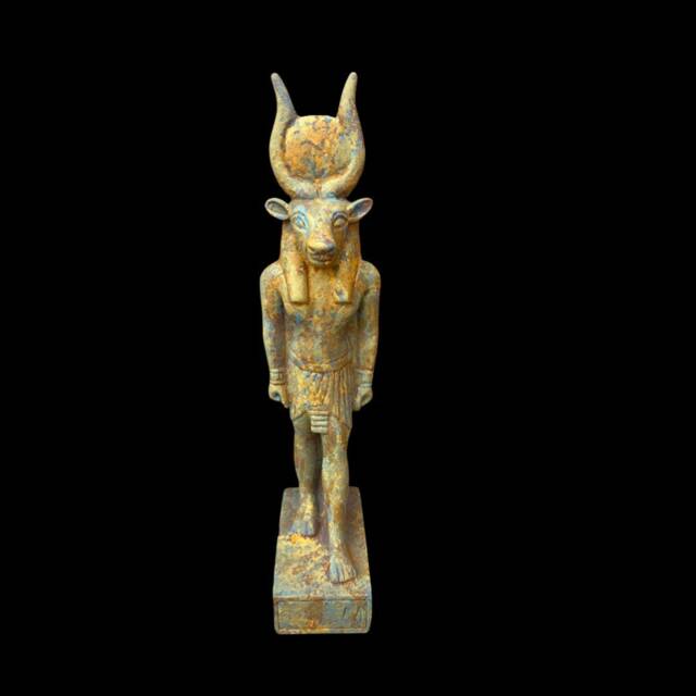 A Wonderful Statue Of Hathor With A Human Body & Cow Head Hand Mead By ...
