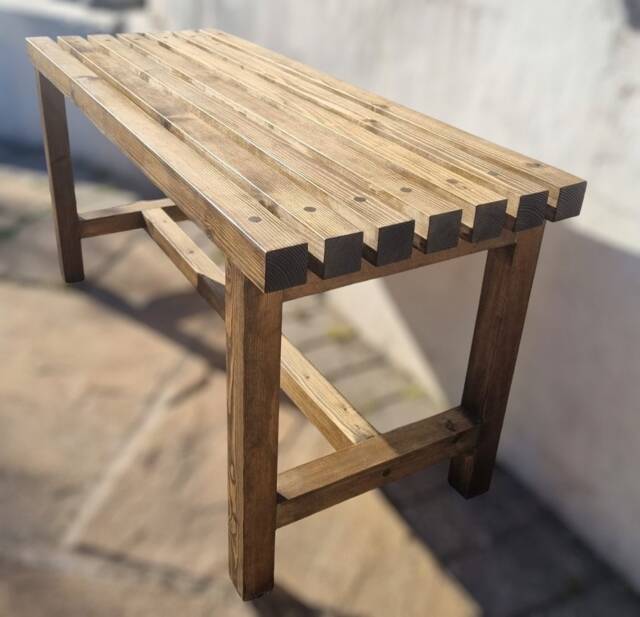 Wooden Bench - Slatted Seating Indoor Outdoor Multipurpose by Etsy ...