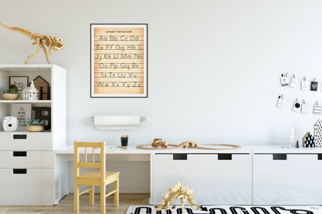 Vintage Alphabet Wall Decor/11x17 Poster Abc Handwriting Chart by Etsy ...