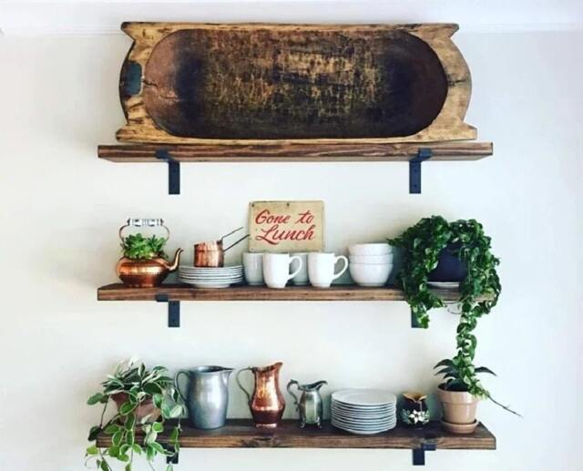Deep Shelf 30cm With Z Lip Brackets, Custom Size, Reclaimed Solid Wood ...
