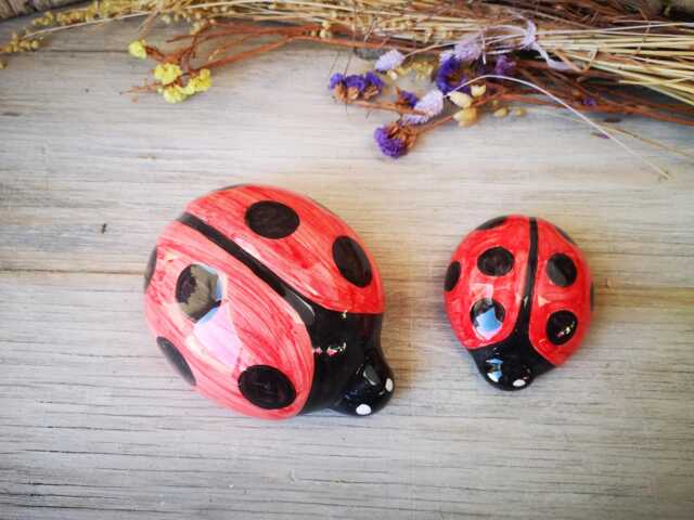 Set Of 2 Portuguese Ceramic Ladybugs/Figurine Majolica Pottery by Etsy ...