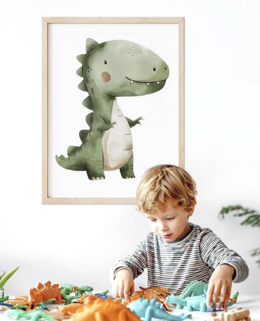 T-Rex Dinosaur Art Print Kids Room, Jurassic Decor by Etsy | ufurnish.com