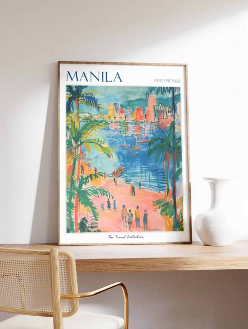 Manila Poster, Travel Print, Tropical Decor, City Wall Art, Filipino ...