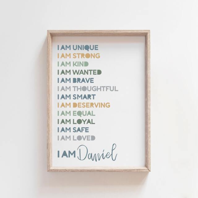 Boys Affirmation Print, Bedroom Decor, I Am Nursery Prints, Playroom ...