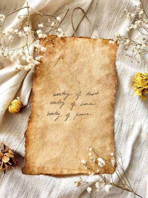 Worthy Of Rest, Love, Peace. Handwritten Affirmation Handmade Paper ...