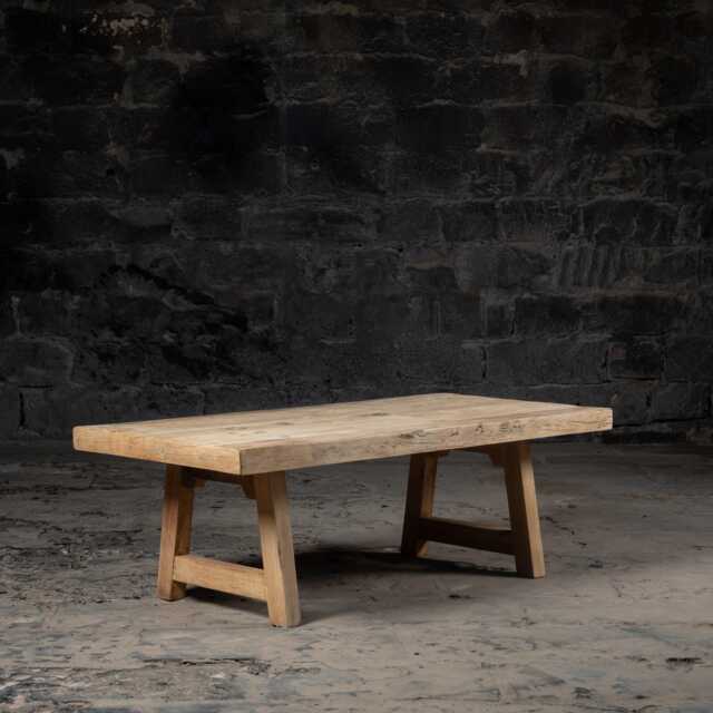 Vintage Reclaimed Weathered Wood Coffee Table - Rustic Finish Center ...