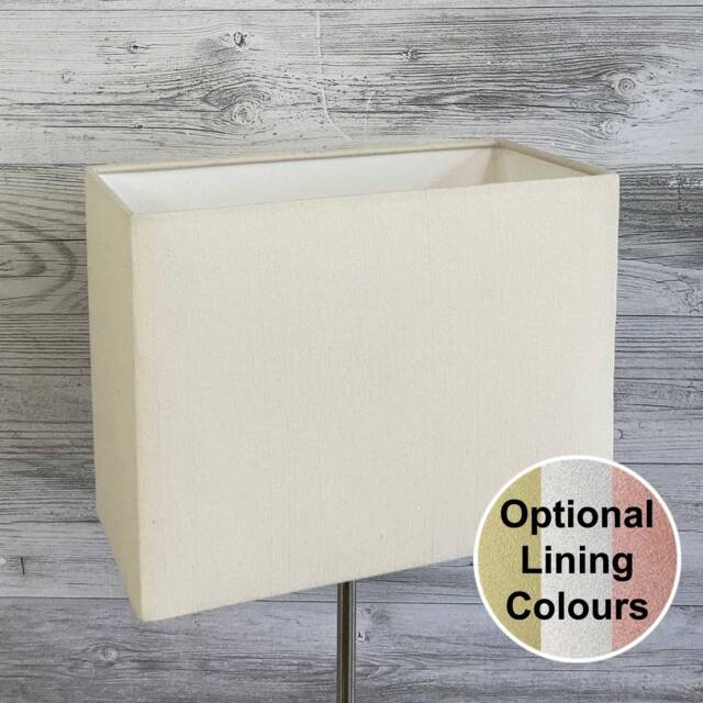 Calico Cream Rectangular Lampshade, Metallic Table Floor Handmade ...