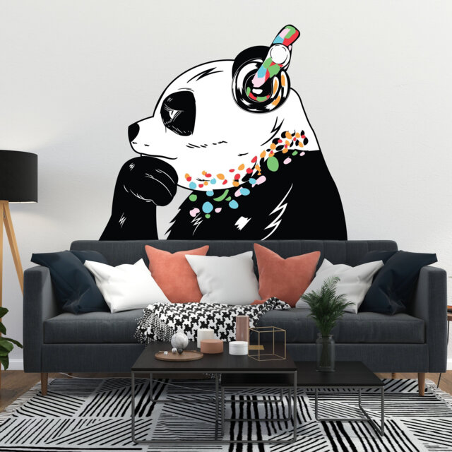 Thinking Panda Sticker - Inspired By Banksy Art Vinyl Dj Baksy Wall ...