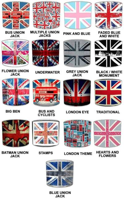 Union Jack Flag Drum Lampshade For Ceiling Light Pendant Table Lamp ...