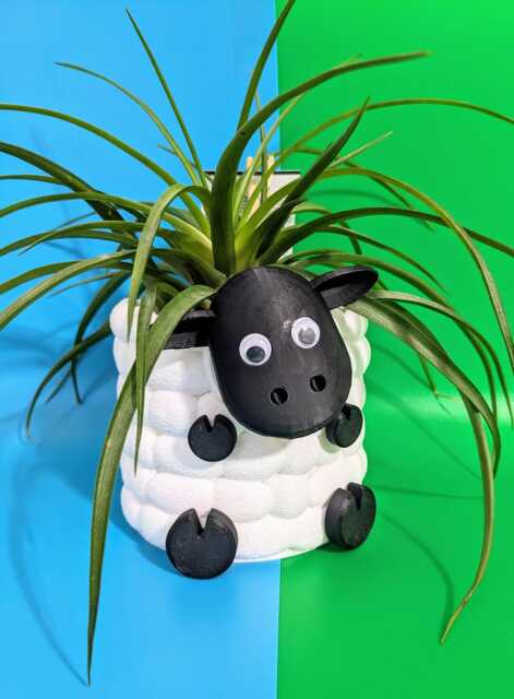 Adorable 3D Printed Sheep Planter - Cute Animal Plant Pot For ...