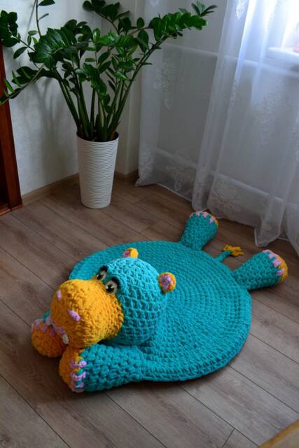 Safari Animal Hippo Rug Accent For Kids Room & Kindergarten by Etsy ...