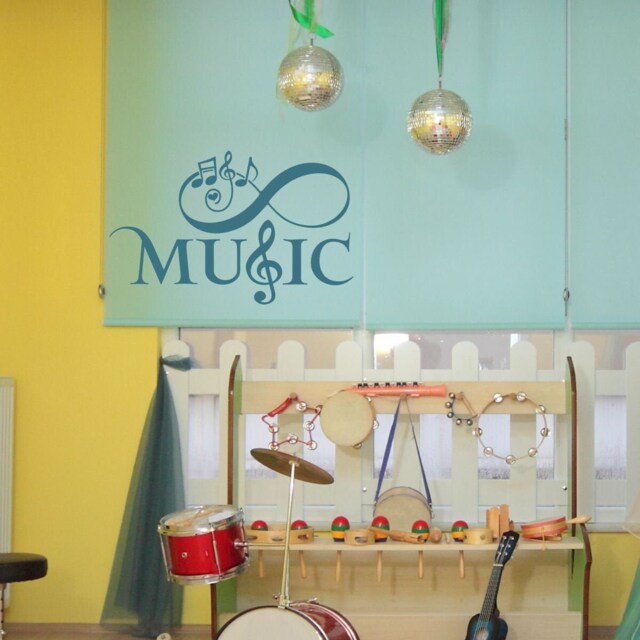 Music Room Decal With Musical Note Wall Stickers Vinyl For Teacher ...