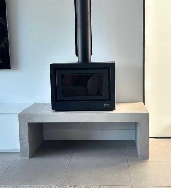 Solid Concrete Hearth Fireplace/Log Fire Bench Pit Handmade Custom ...