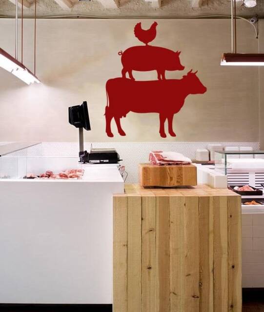 Butchery Wall Decal Meat Fresh Sticker Steak Art Shop Cok0052 by Etsy ...