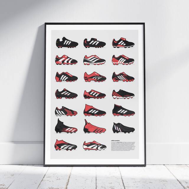 Predator Football Boot Print Timeline - Kids Bedroom Poster Wall Art ...