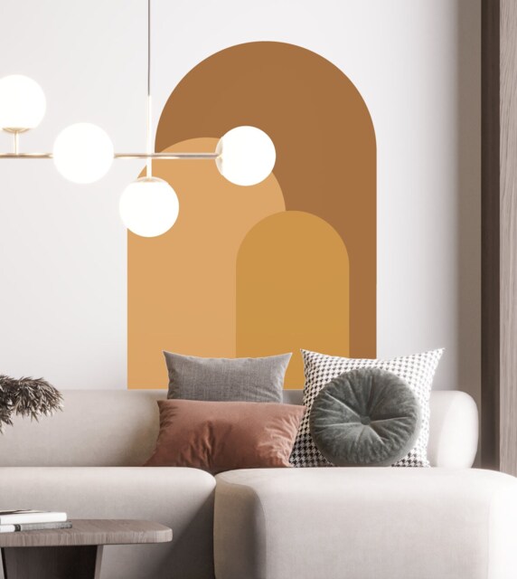 Modern Arch Wall Decal, Arch Wall Sticker, Color Decal , Scalloped Mid ...