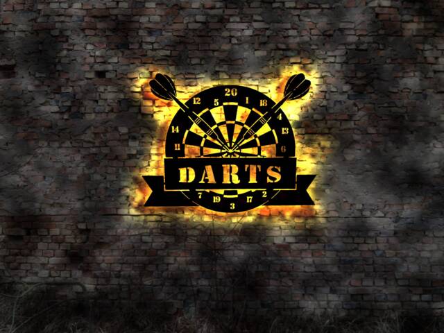 Dart Darts Game Dartboard Illuminated Sign Led Decoration Car Sticker ...