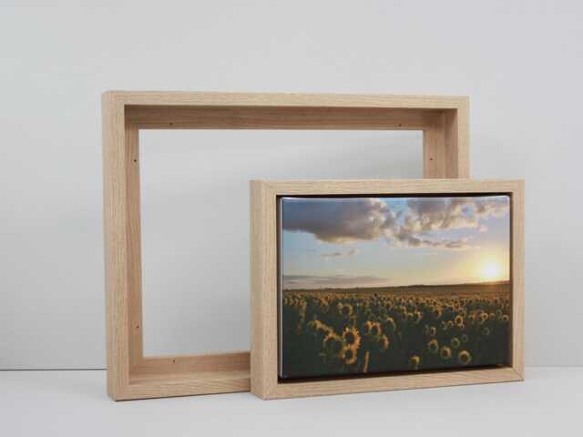 Oak Colour - 40mm Deep Wooden Tray Frame. Floating Effect Frames For ...