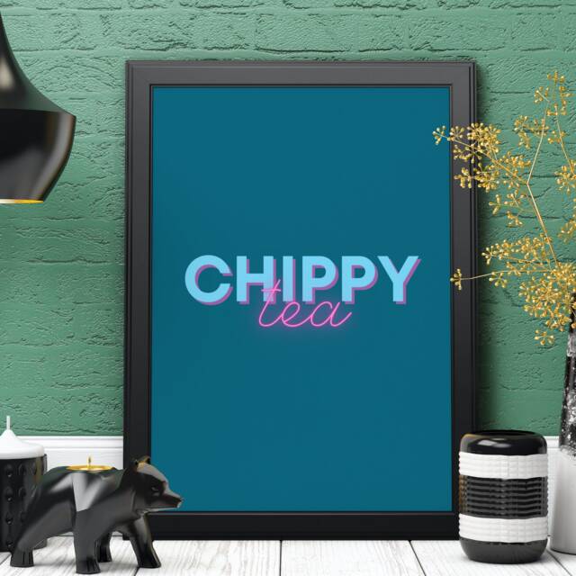 Chippy Tea Print - Fish & Chips Kitchen Decor Gallery Wall Lancashire ...