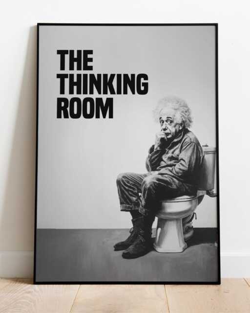 The Thinking Room Einstein Toilet Bathroom Wall Art Print/Frame Not ...