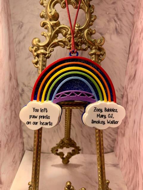 3D Rainbow Bridge Christmas Ornament Keepsake, Dog, Cat, Bird, Memorial ...
