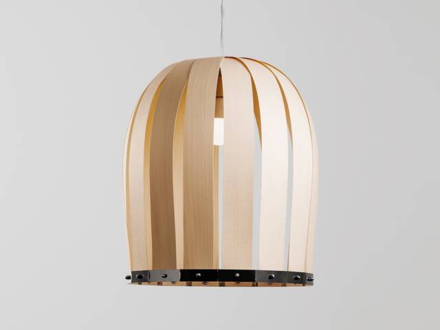 Sleek Nordic Wood Veneer Pendant Light - Modern Rustic Large Ceiling ...