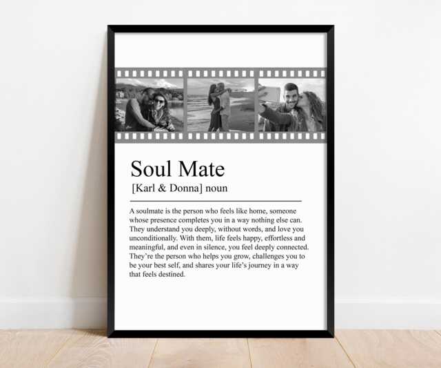 Personalised Soul Mate Definition Print, Valentines Day Gift For Him ...