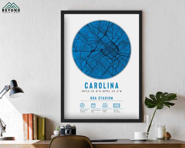 Carolina Panthers Boa Stadium Unique Map Print Framed Gift - For Him ...