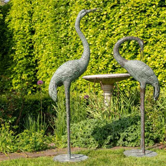 Pair Of Large Outdoor Crane Sculptures - Modern Garden Decor by Etsy ...