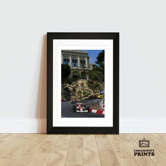 Ayrton Senna Monaco Marlboro Poster Print - Mclaren Portrait A3 A4 Wall ...
