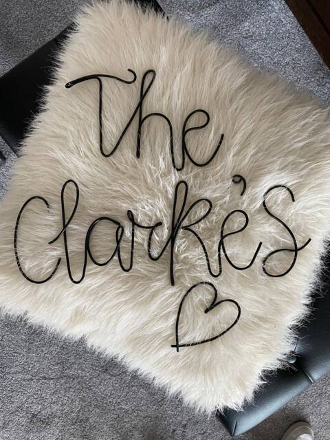 New Wire Family Name Sign, Family Wall Art, Wire Typography, Wedding ...