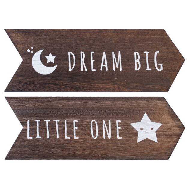 Gender Neutral Nursery Decor - Dream Big Little One Sign, Set Of 2 ...