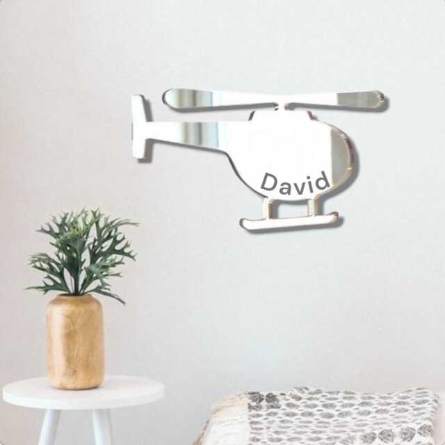 Helicopter Acrylic Mirror Wall Art Personalized Engraved Decor by Etsy ...