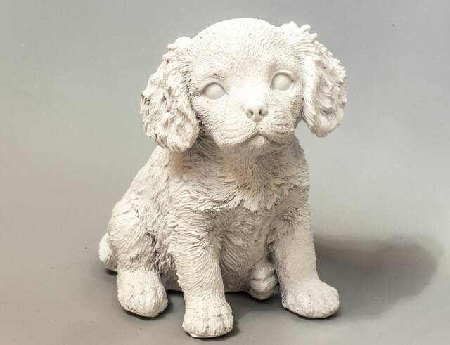 King Charles Spaniel Figurine Unpainted Dog Memorial Statue Ready To Paint Garden Sculpture Pet ...
